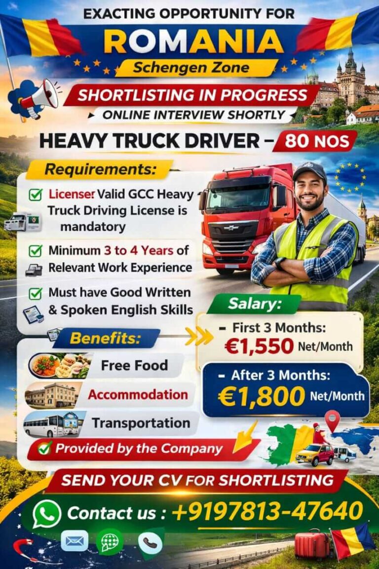 Romania Heavy Truck Driver Jobs 2026 - Assignment Abroad Job