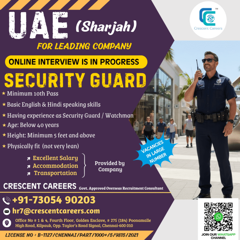 UAE Security Guard Jobs in Sharjah – Latest Recruitment 2026 ...