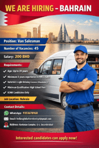 Van Salesman Jobs in Bahrain 2026 – 45 Vacancies | Apply Now ...