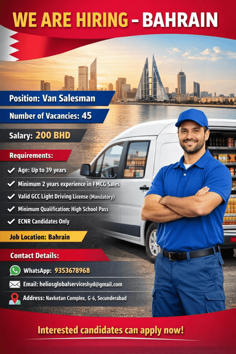 Van Salesman Jobs in Bahrain 2026 – 45 Vacancies | Apply Now ...